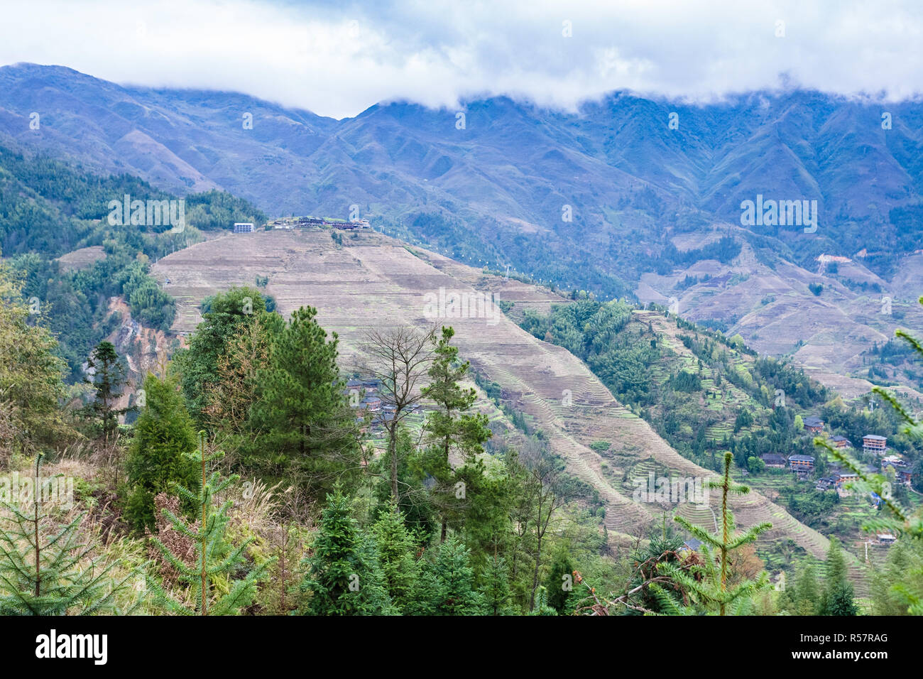 view of Dazhai country from viewpoint Seven Stars Stock Photo - Alamy