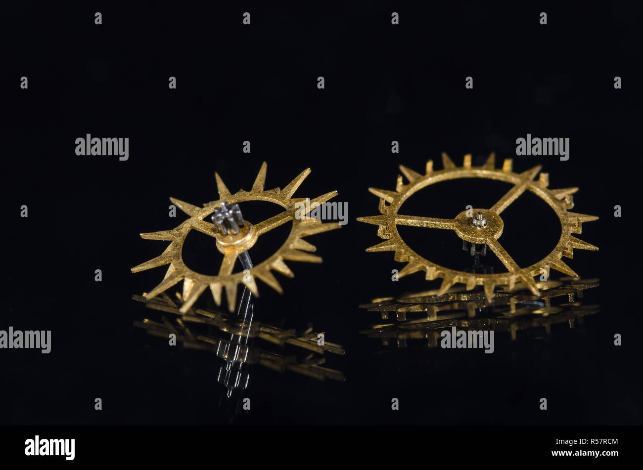 Watch Parts: Two Vintage Metallic Duplex Escape Wheels Stock Photo - Alamy