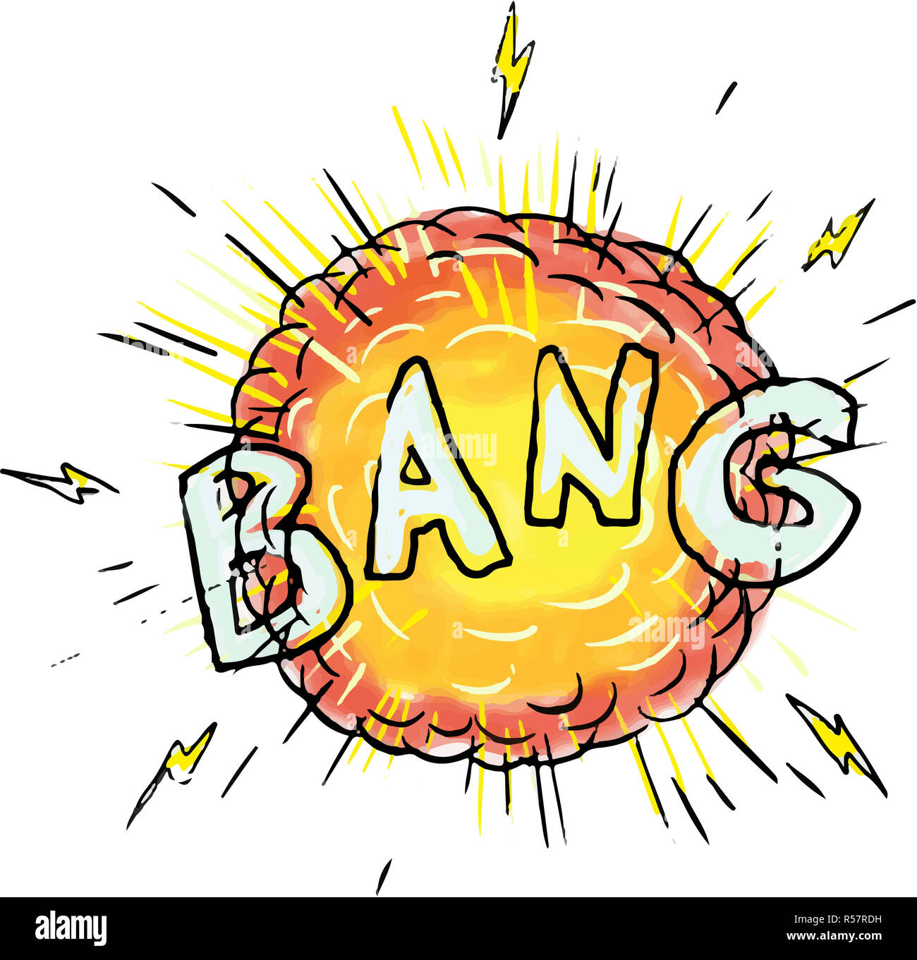 Explosion Bang Cartoon Stock Photo - Alamy