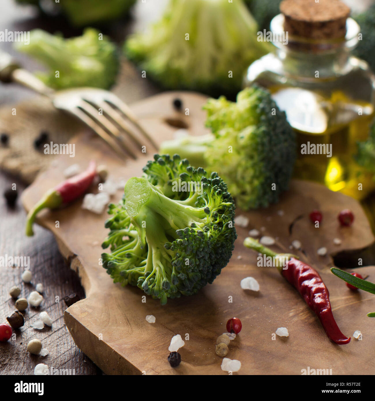 Fresh green broccoli and vegetables Stock Photo - Alamy