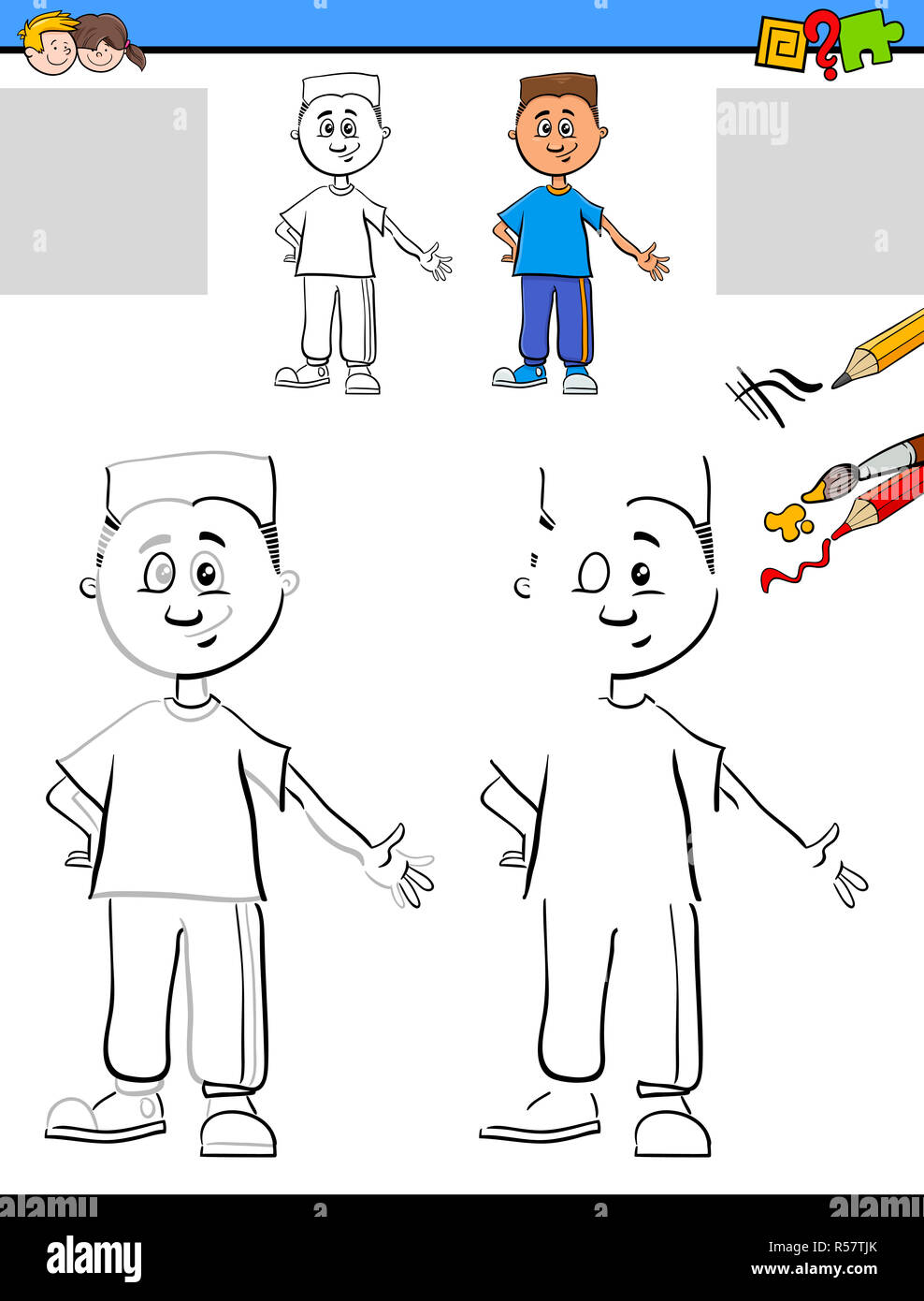 drawing and coloring for kids Stock Photo - Alamy