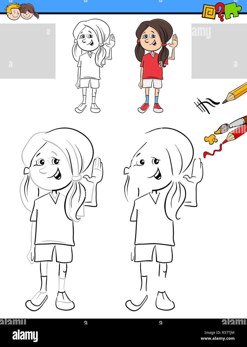 drawing and coloring for children Stock Photo - Alamy