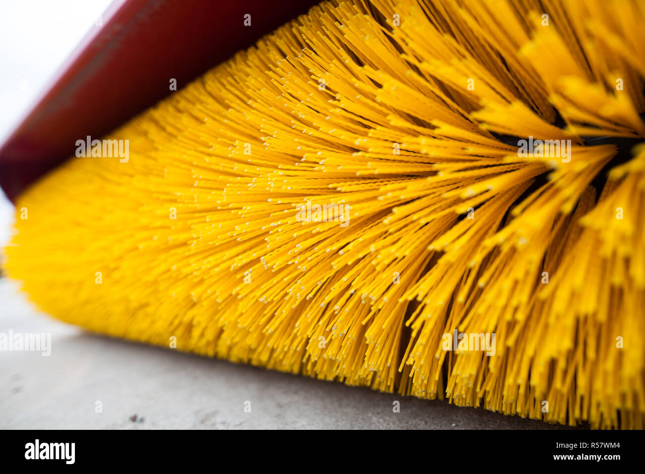 Road brush sweeping machine Stock Photo - Alamy