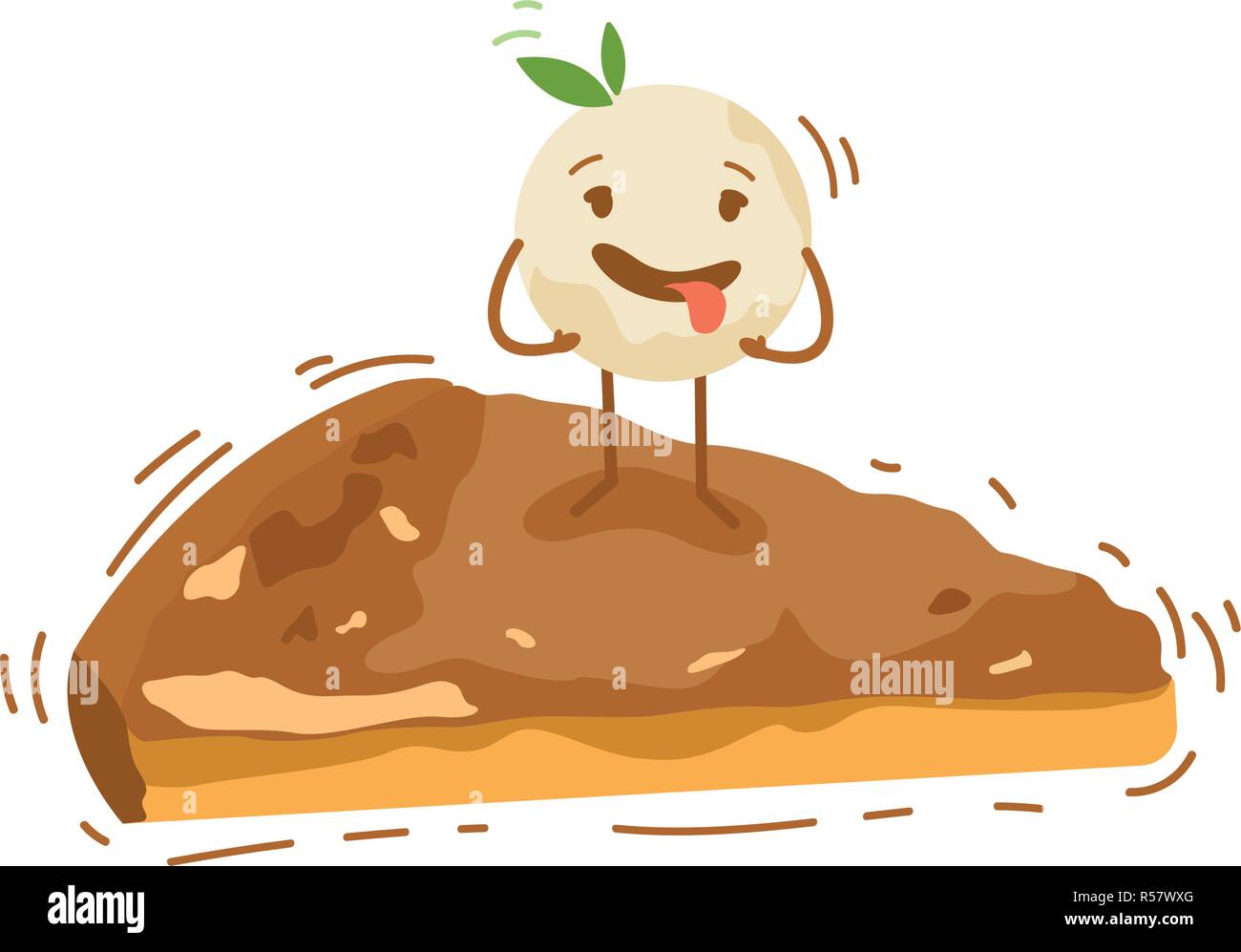 Cute ice cream cake cartoon character isolated on white background ...
