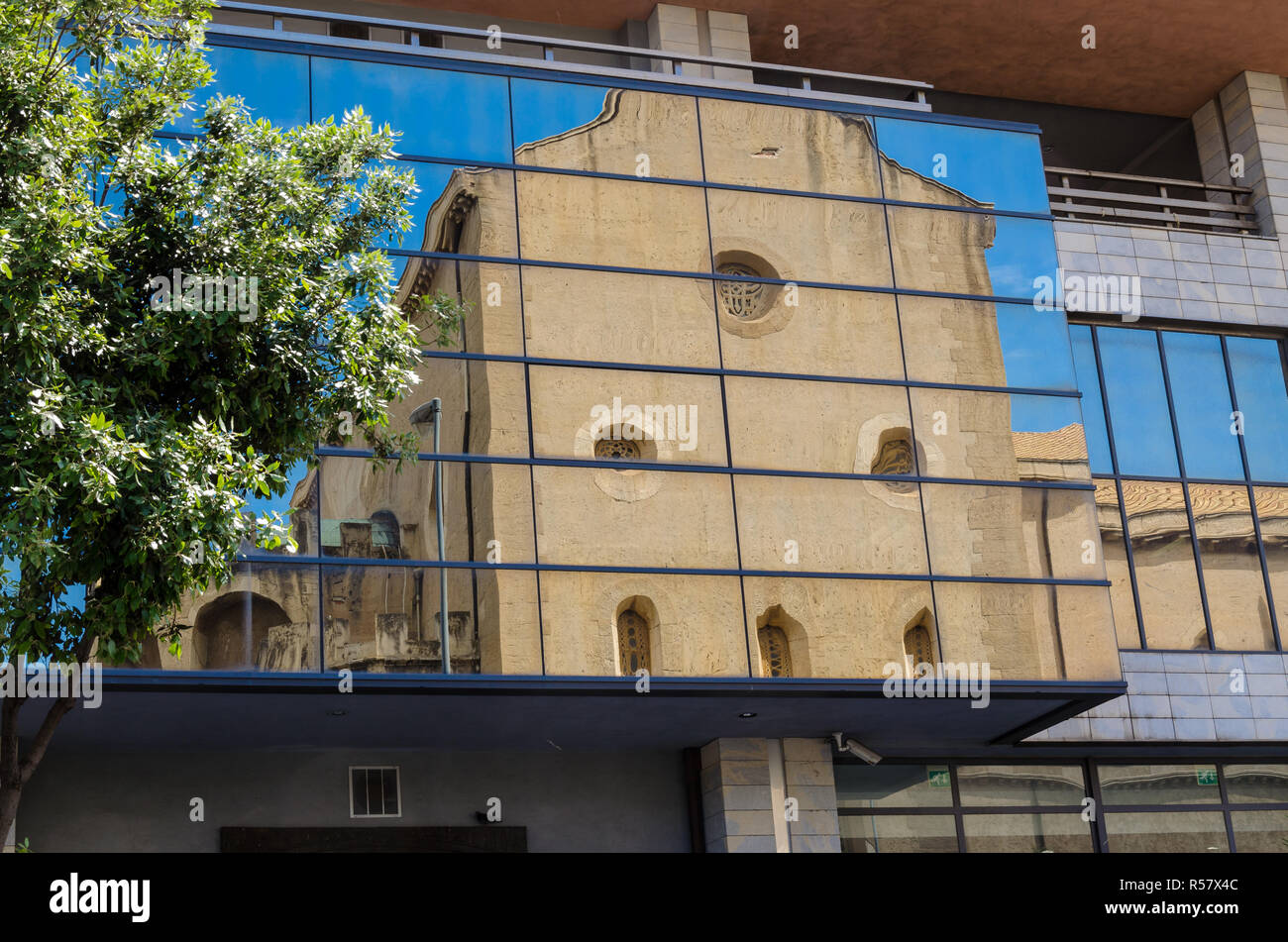 Church in the mirror Stock Photo - Alamy