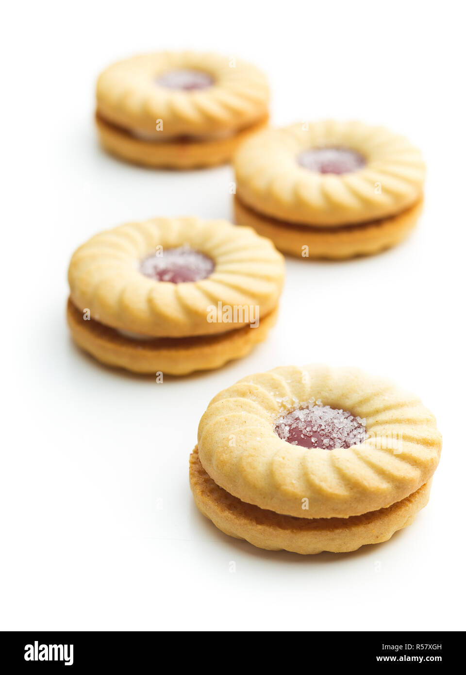 Jam sandwich cream biscuit Cut Out Stock Images & Pictures - Alamy