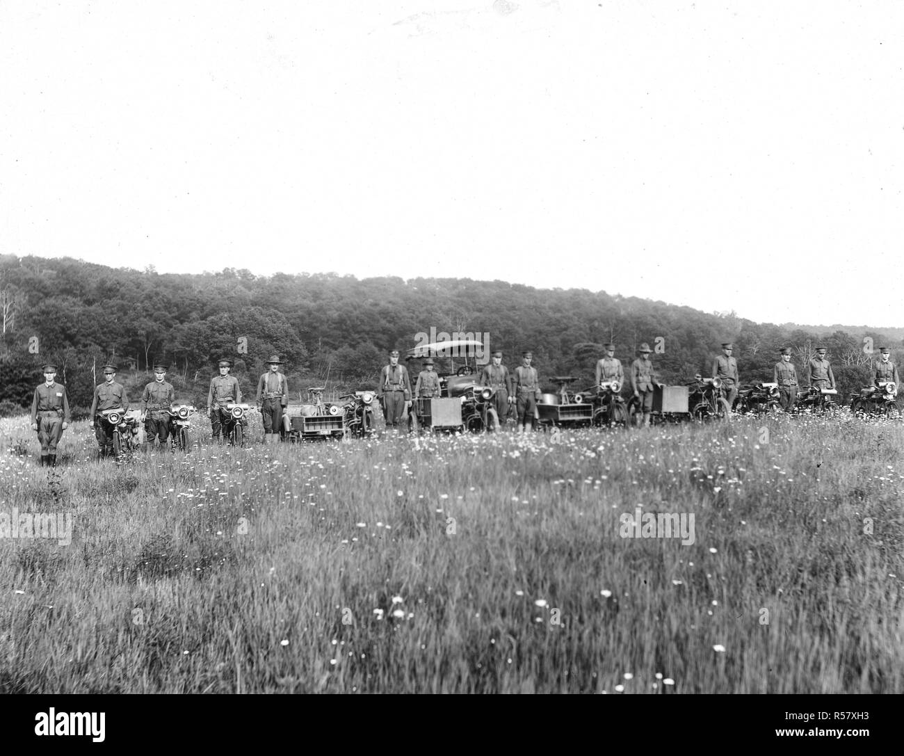 First motorcycle battery of N.J., equipped with Colt-Martin rapid fire ...