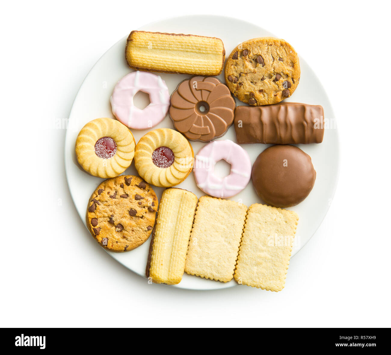 Various sweet biscuits on plate Stock Photo - Alamy