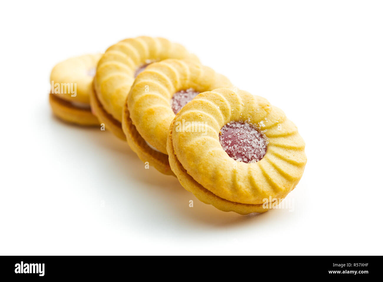 Jam sandwich cream biscuit Cut Out Stock Images & Pictures - Alamy