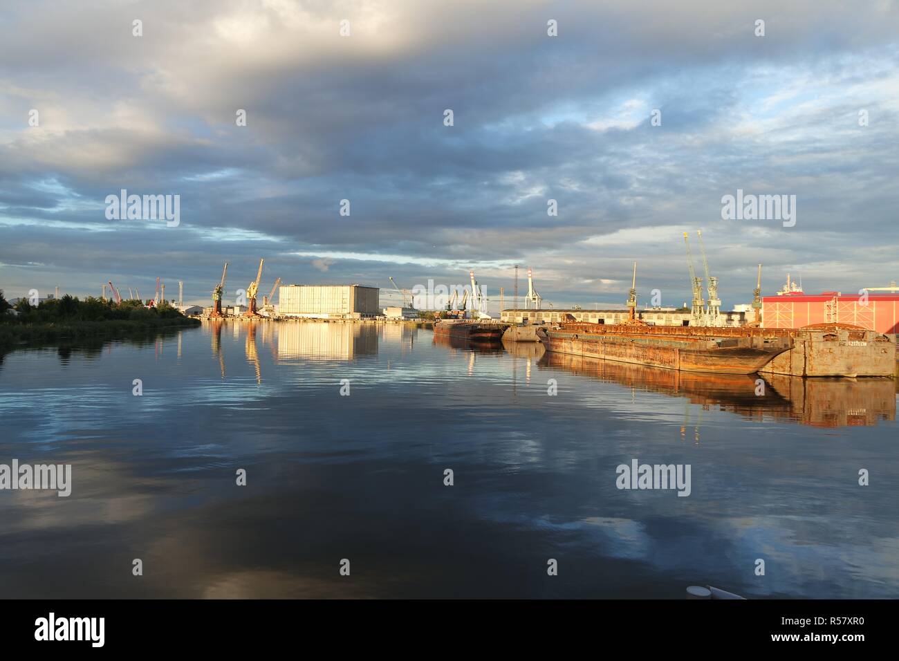 szczecin,evening on the oder Stock Photo - Alamy
