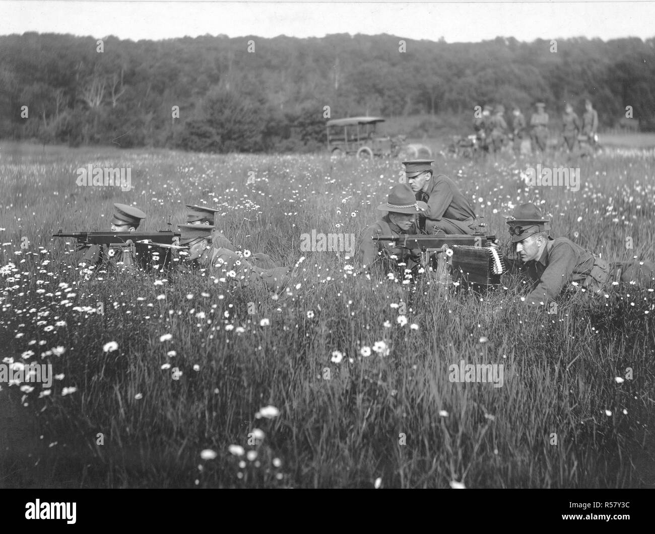 First motorcycle battery of N.J. using Colt-Martin rapid fire gun. 1917 ...