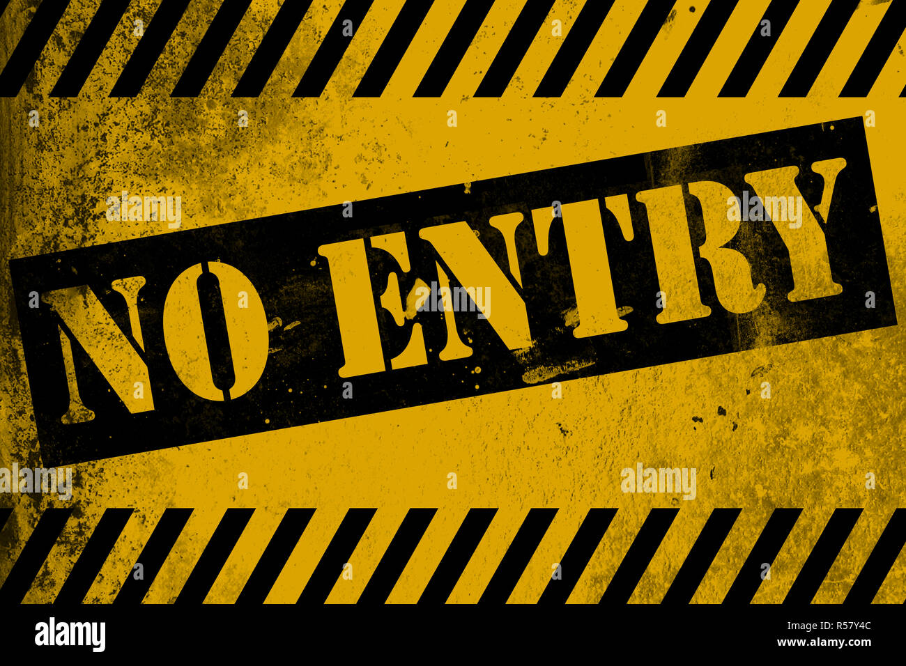 No entry sign yellow with stripes Stock Photo - Alamy