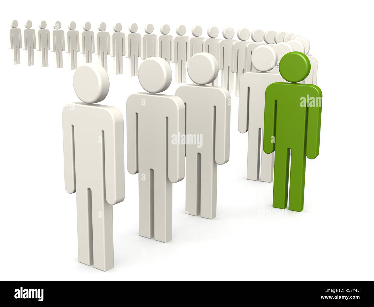 Outstanding person in green Stock Photo - Alamy