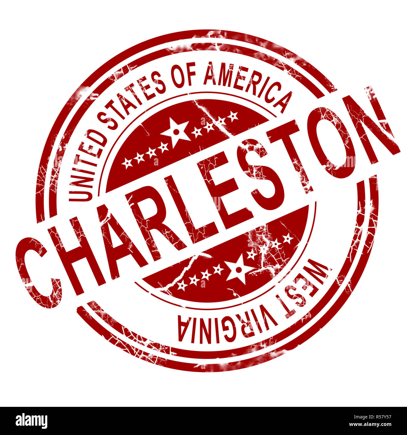 Charleston West Virginia stamp with white background Stock Photo - Alamy
