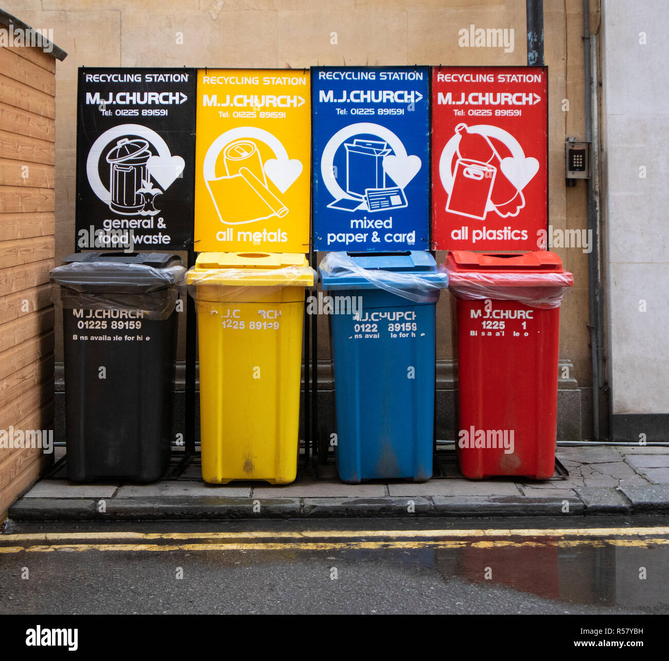 BATH, UK - NOVEMBER 29, 2018: M.J. Church Recycling Station in Bath ...