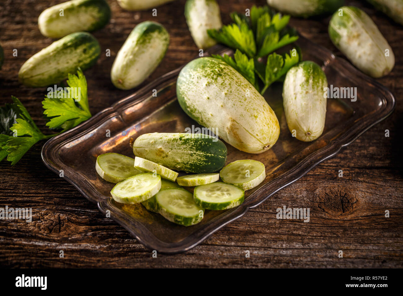 Composition fresh whole sliced vegetables hi-res stock photography and ...