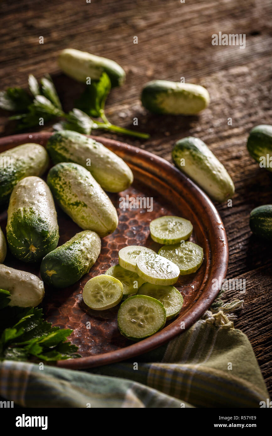 Fresh cucumber slices Stock Photo - Alamy