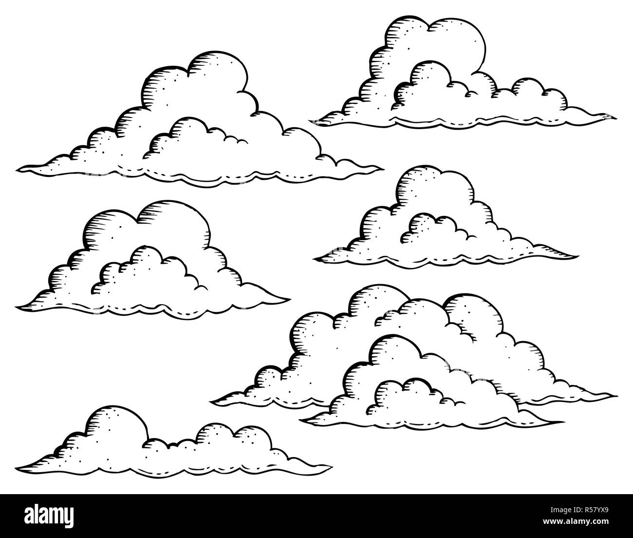Clouds drawings theme image 1 Stock Photo - Alamy
