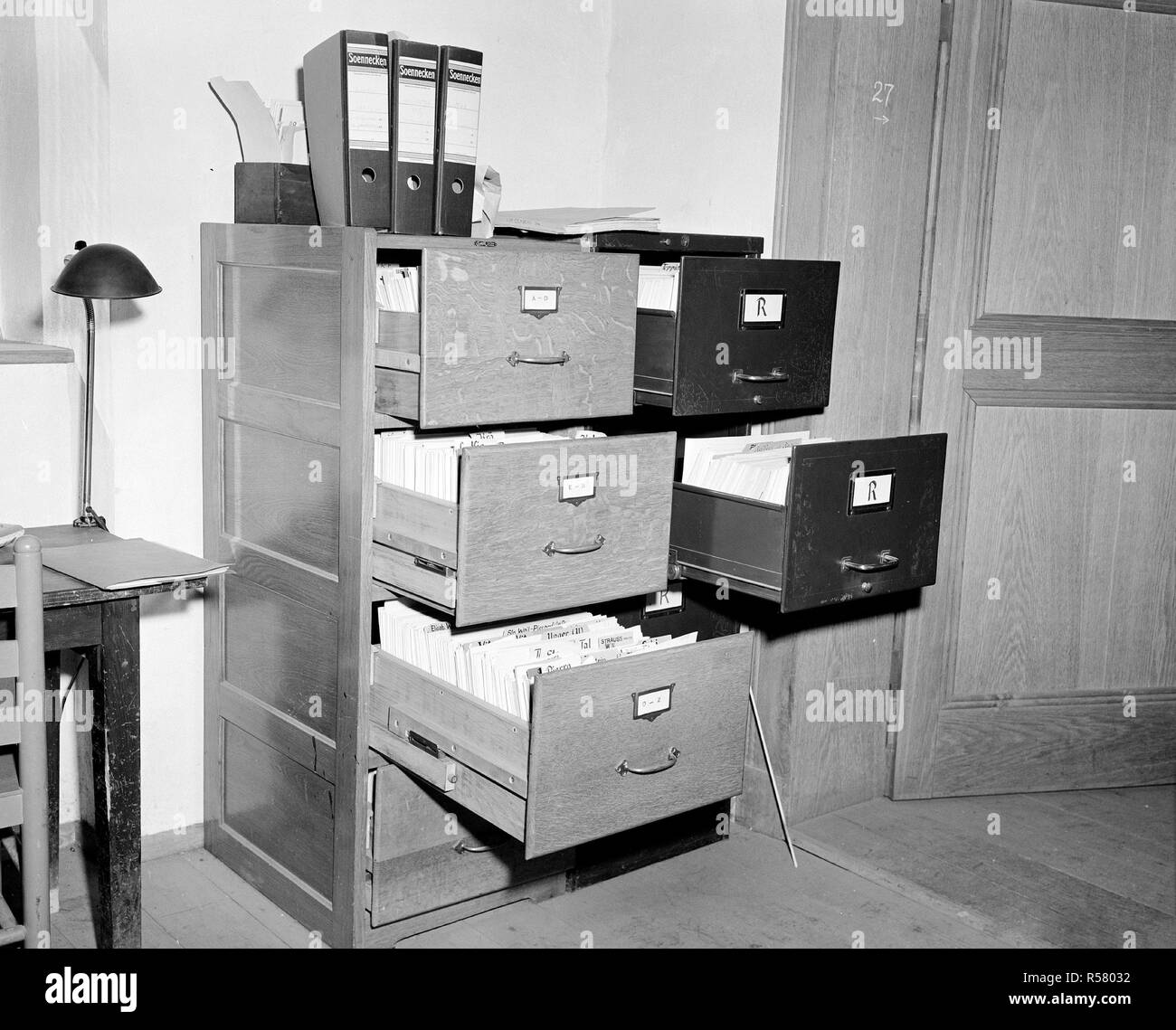 The Alfred Rosenberg (ERR) files in a room of the Neuschwanstein Castle ...
