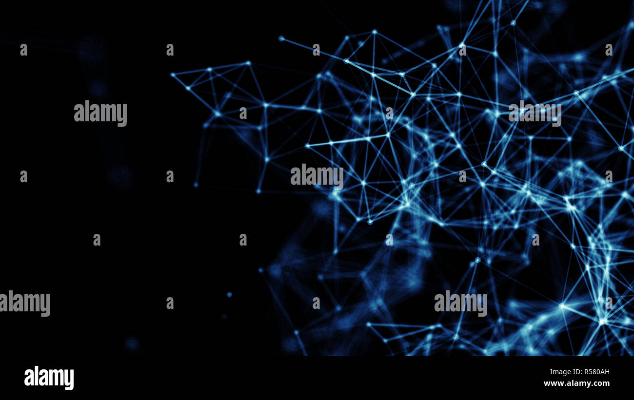 Abstract connected dots. Technology background Stock Photo - Alamy