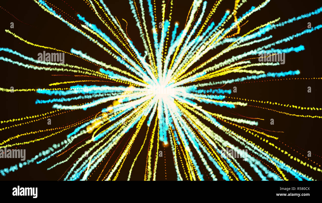 Explosion of particles. Festive fireworks Stock Photo - Alamy