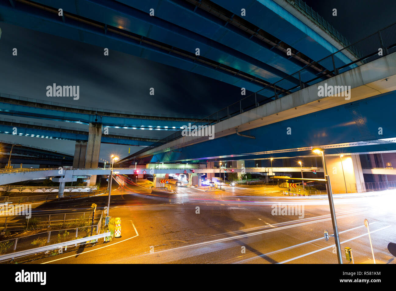 Traffic trail in a city Stock Photo - Alamy