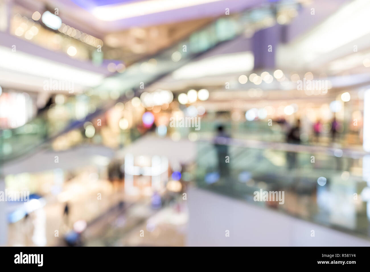 Department store interior background with bokeh Stock Photo - Alamy