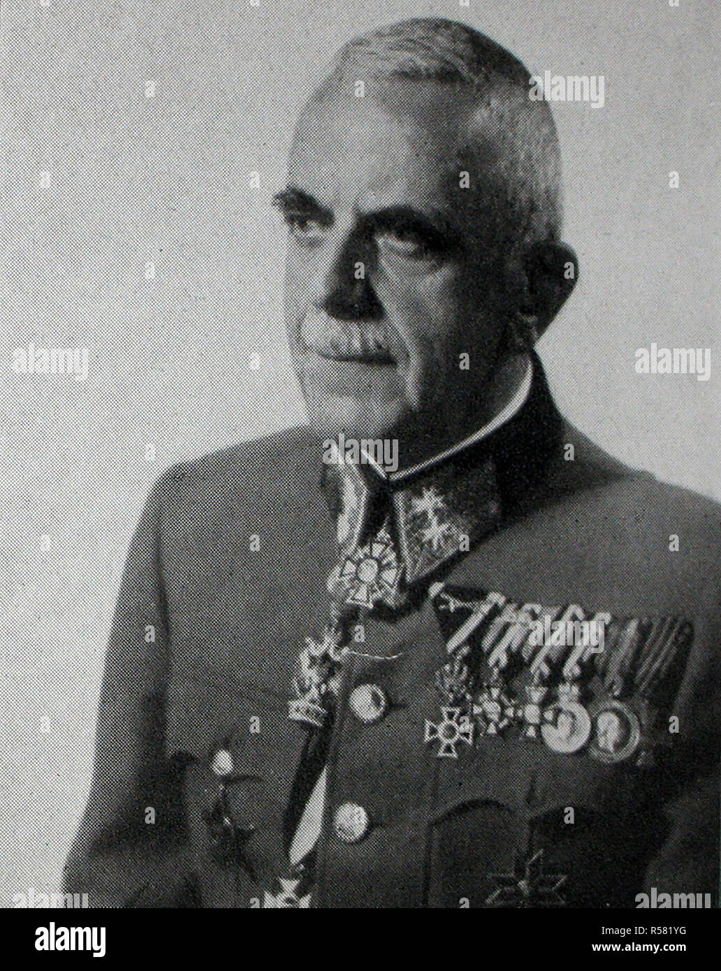 Croatian general Vladimir Laxa in the Croatian Home Guard uniform ca ...