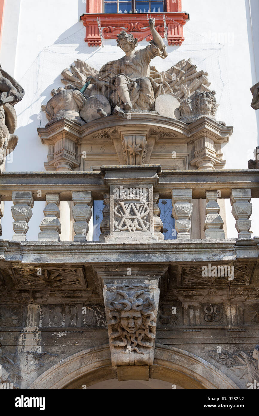 Troja Palace , details of entrance. Prague, Czech Republic Stock Photo ...