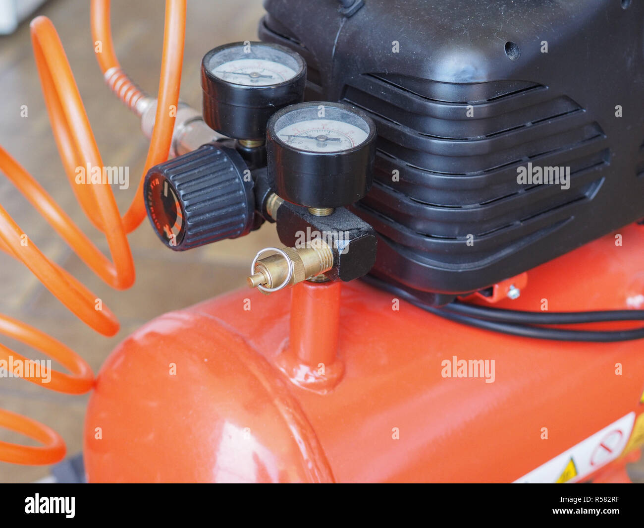 air Compressor detail Stock Photo - Alamy