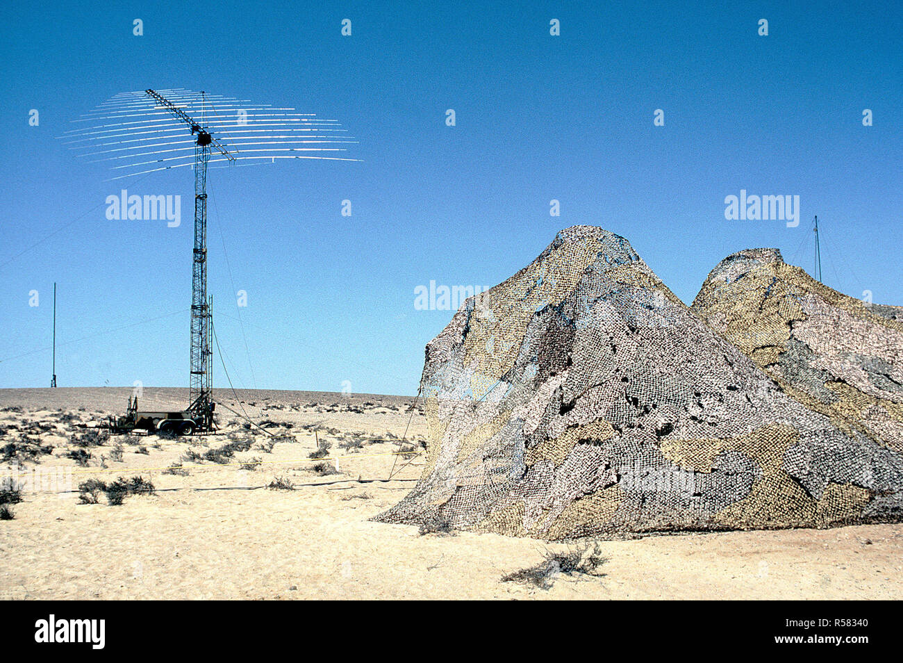 A communications antenna set up for use during the joint Exercise ...