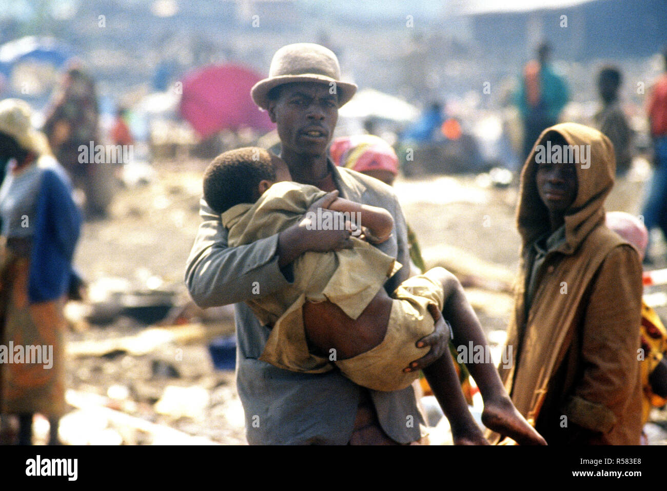 1994 Rwandan refugees enter Goma Zaire after a civil war erupted in ...