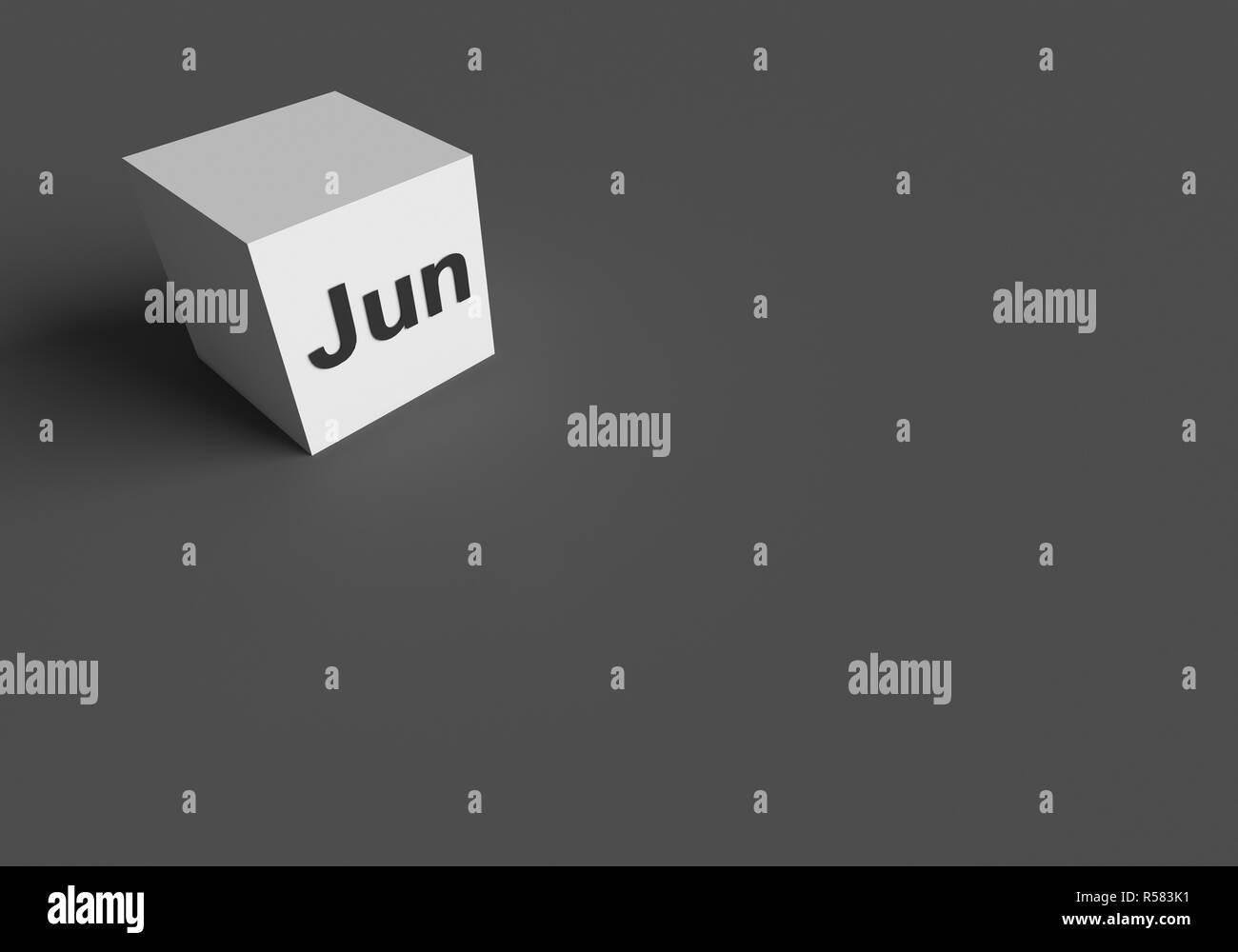 3D RENDERING OF Jun (ABBREVIATION OF JUNE Stock Photo - Alamy
