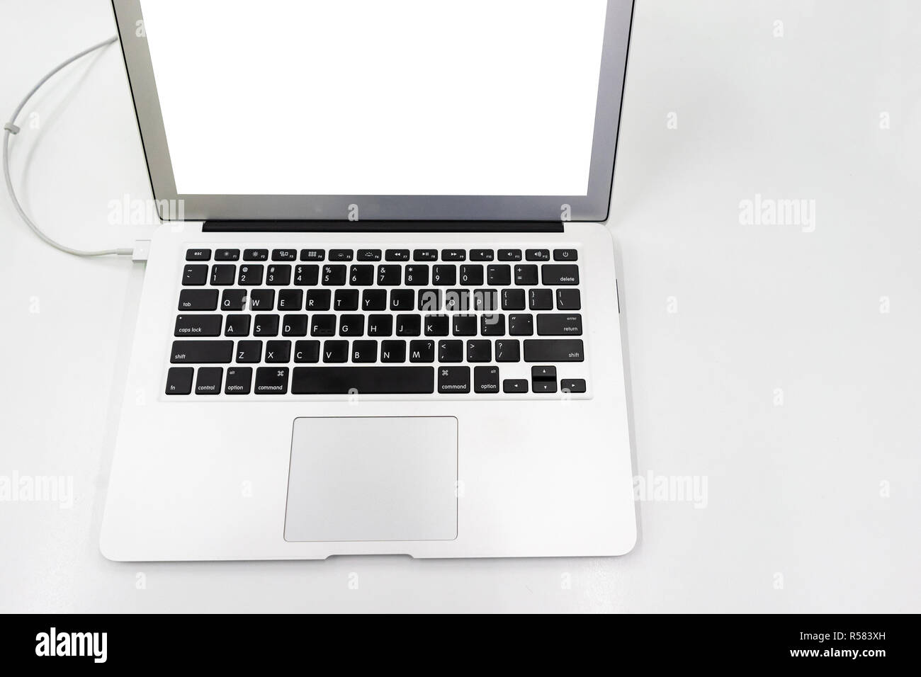 Laptop computer with monitor copy space background Stock Photo - Alamy