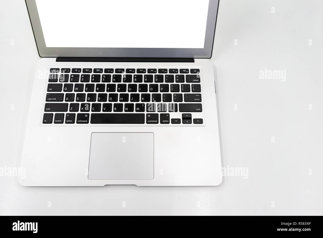 Laptop computer with monitor copy space background Stock Photo - Alamy