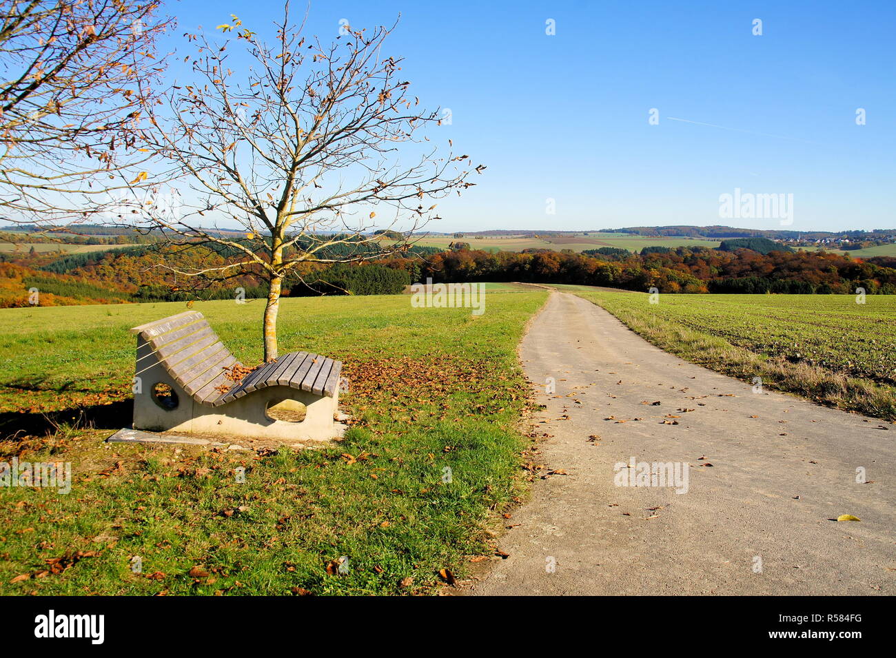 lying bench in the countrysidern Stock Photo - Alamy
