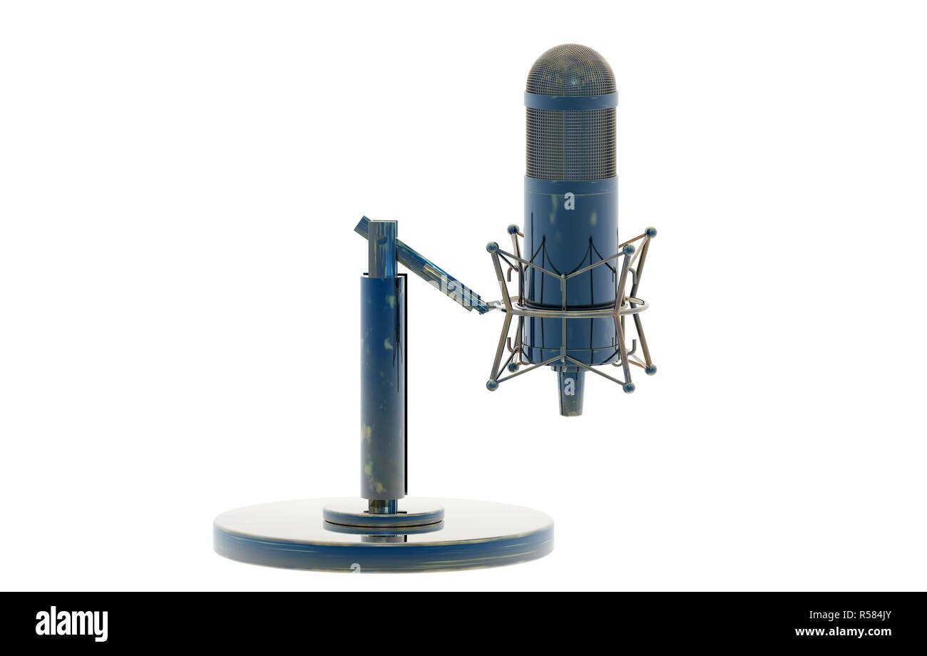 old microphone in recording studio released Stock Photo - Alamy