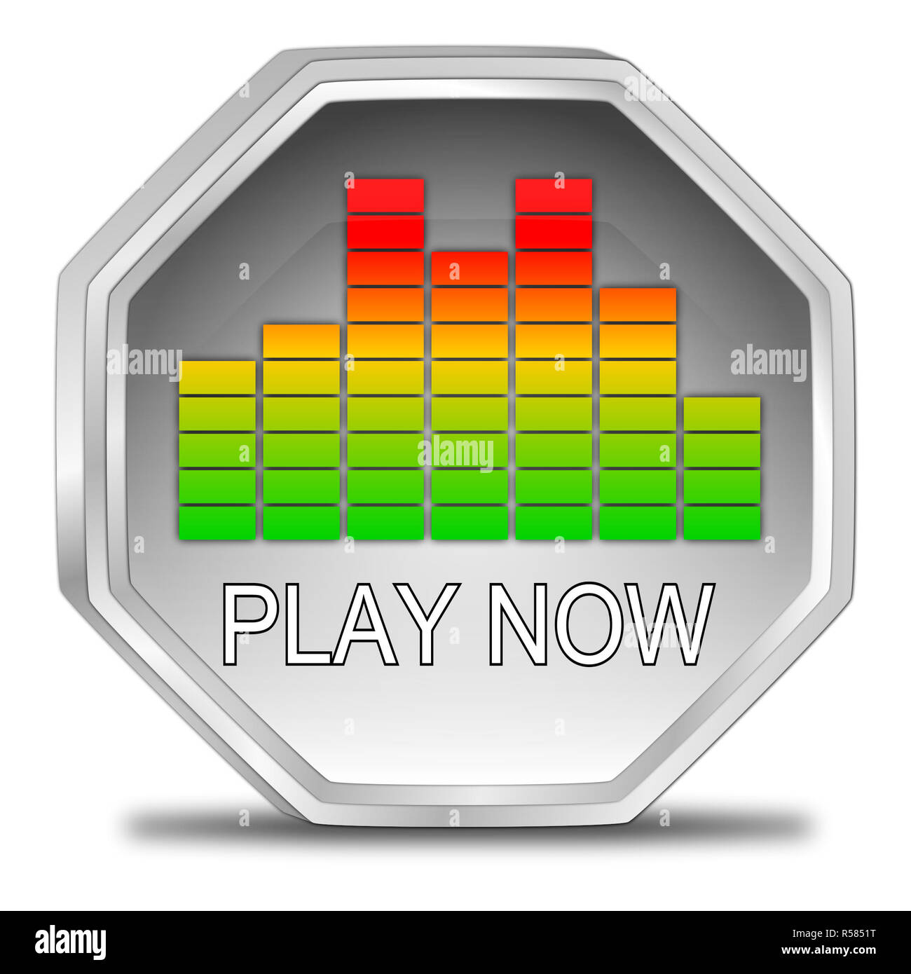 silver Play Button - 3D illustration Stock Photo - Alamy