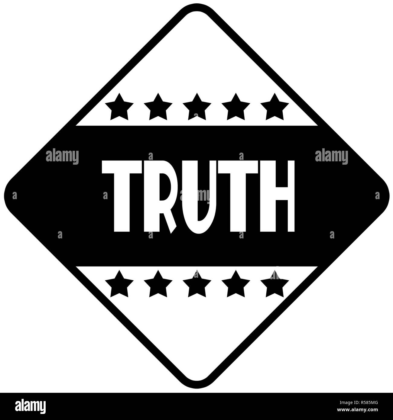 TRUTH on black diamond shaped sticker label Stock Photo - Alamy