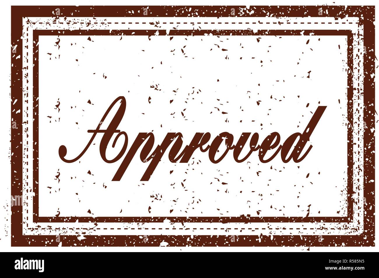 APPROVED brown square distressed stamp Stock Photo - Alamy