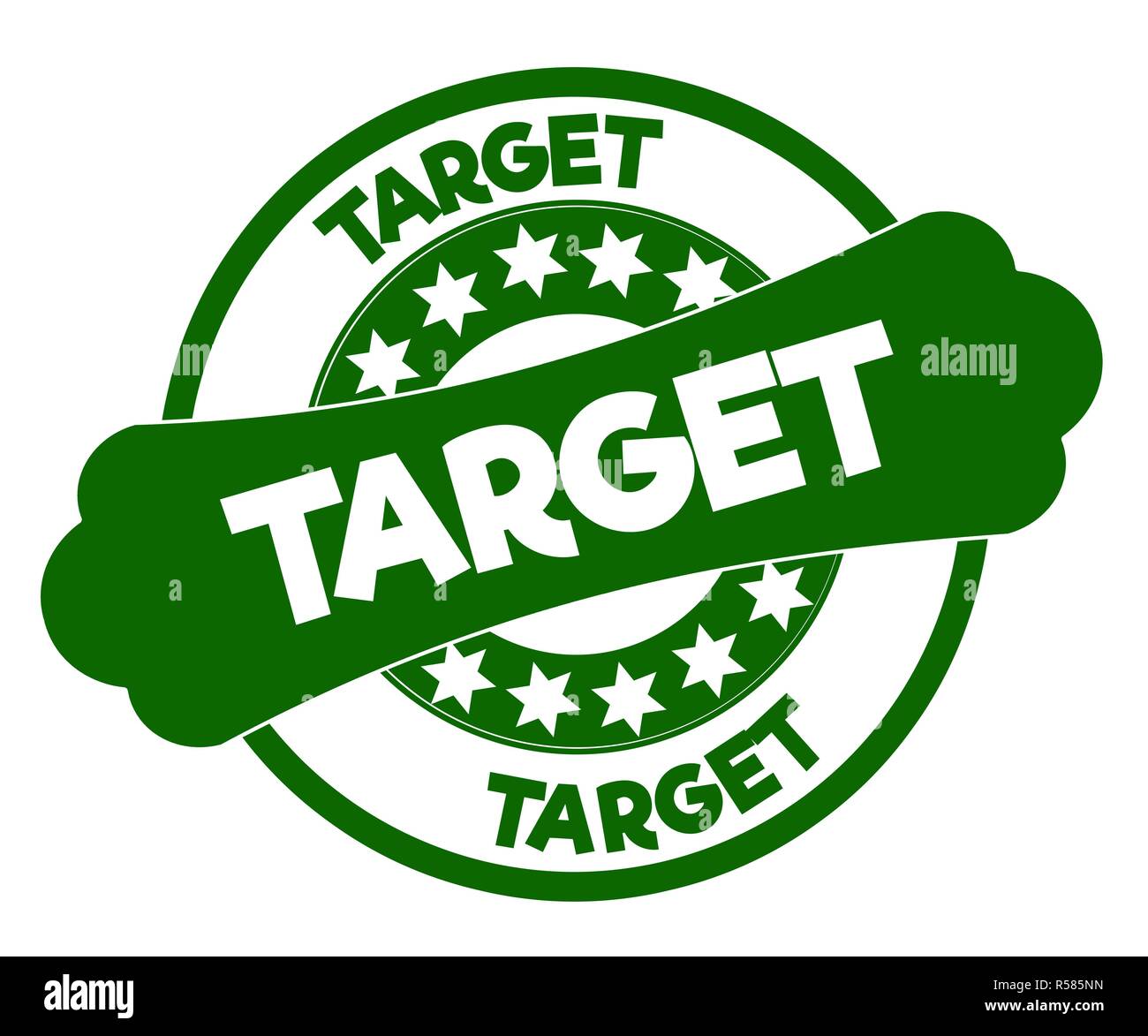 TARGET green stamp Stock Photo - Alamy