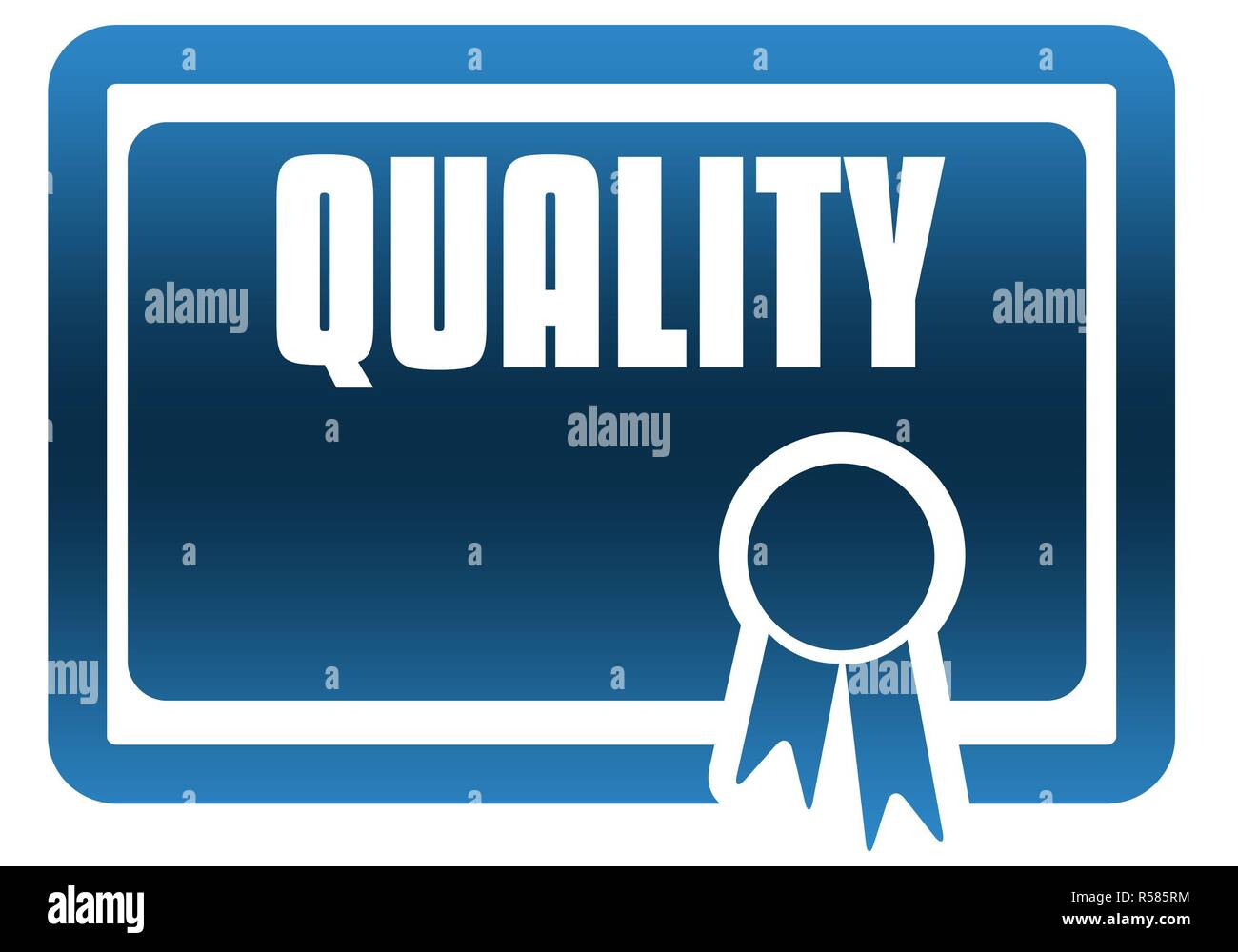 QUALITY blue certificate Stock Photo - Alamy