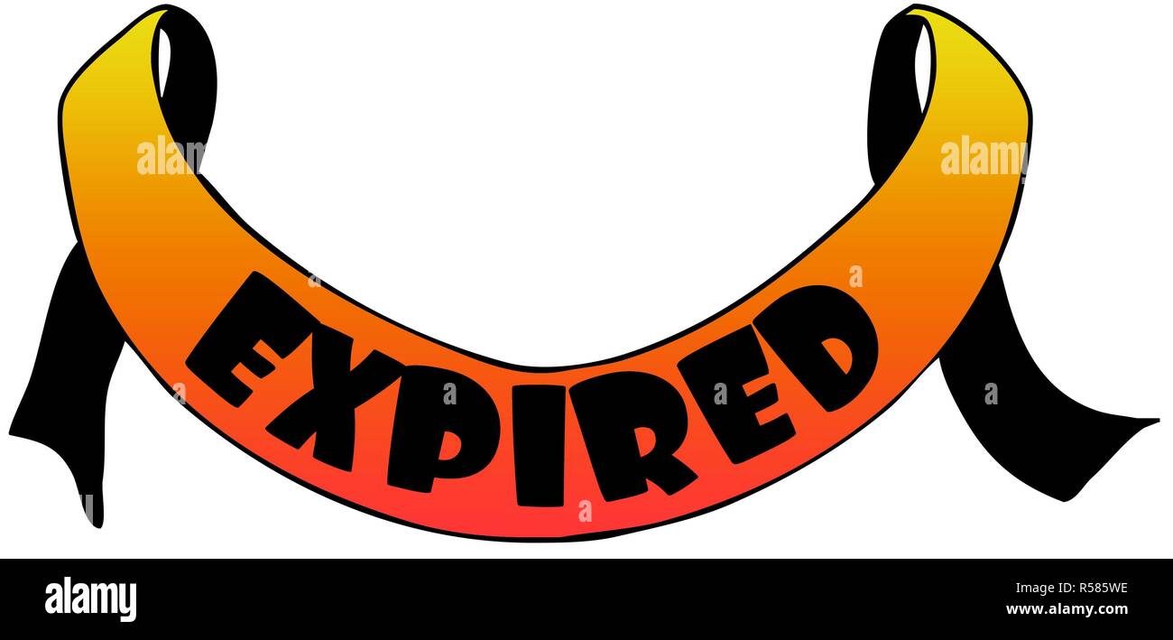 Orange ribbon withEXPIRED text Stock Photo - Alamy
