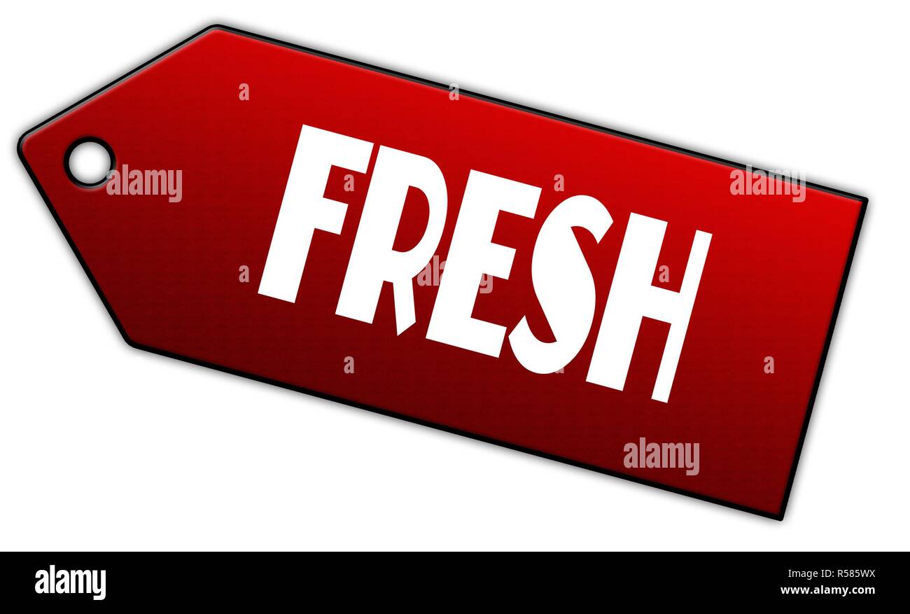 Red FRESH label Stock Photo - Alamy