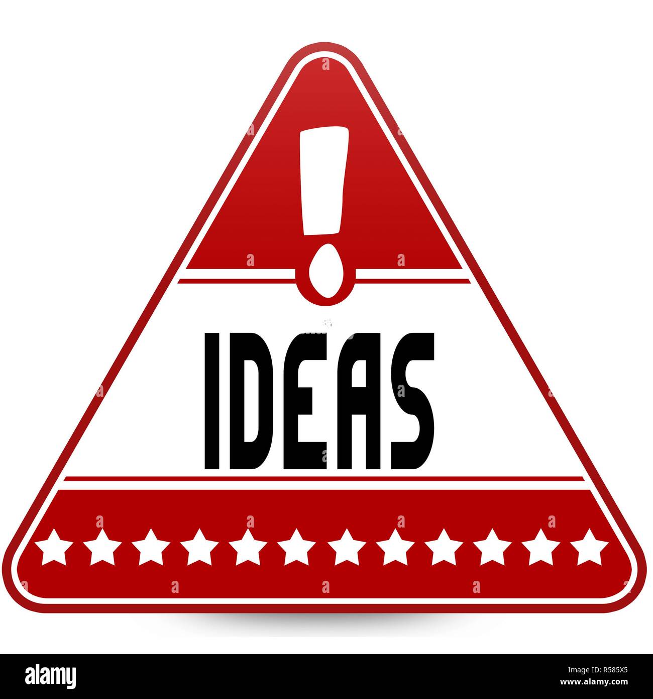 IDEAS on red triangle road sign Stock Photo - Alamy