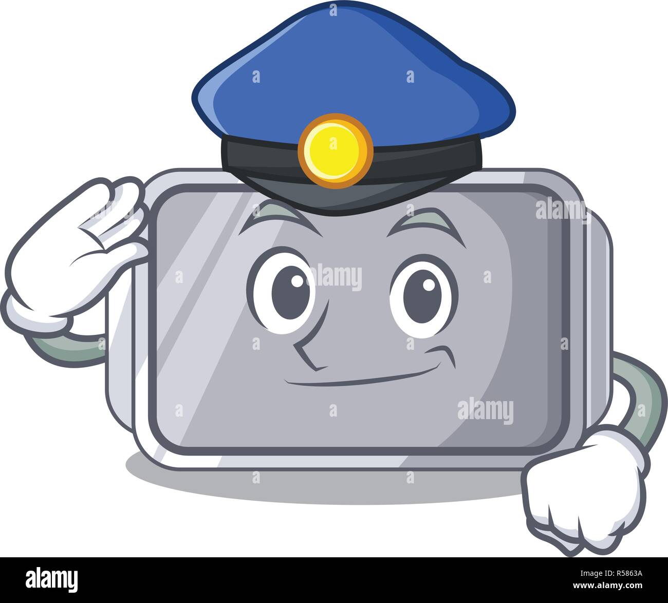 Police baking pan quality on isolated mascot Stock Vector Image & Art ...