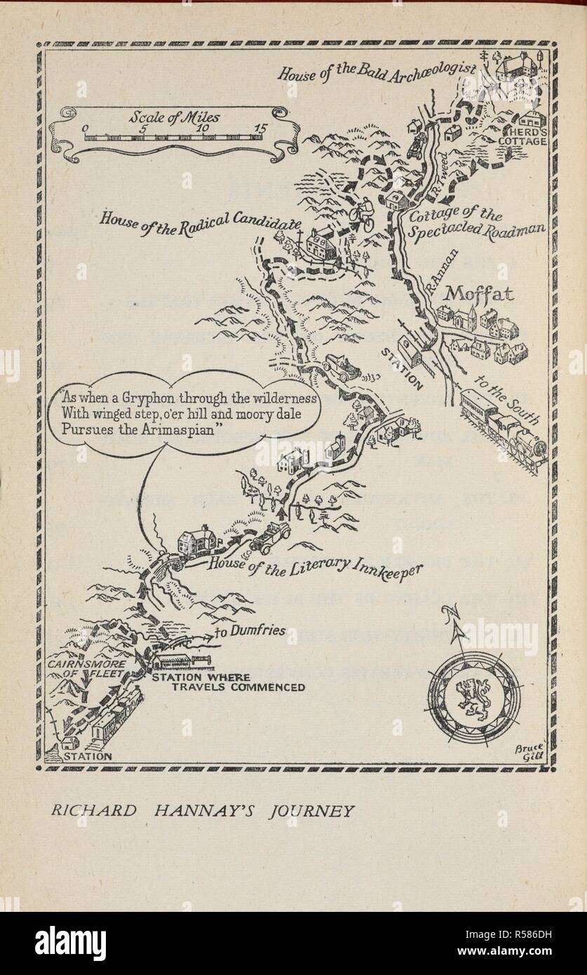 Richard Hannay's journey. A map showing the route take by Richard ... Richard Hannay's journey. A map showing the route take by Richard ...