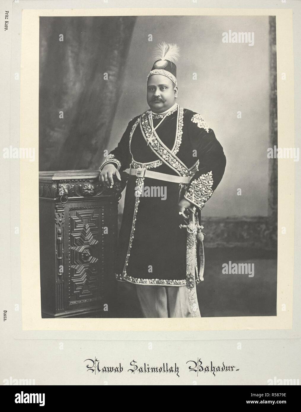 Three-quarter length standing portrait of Nawab Salimallah Bahadur ...