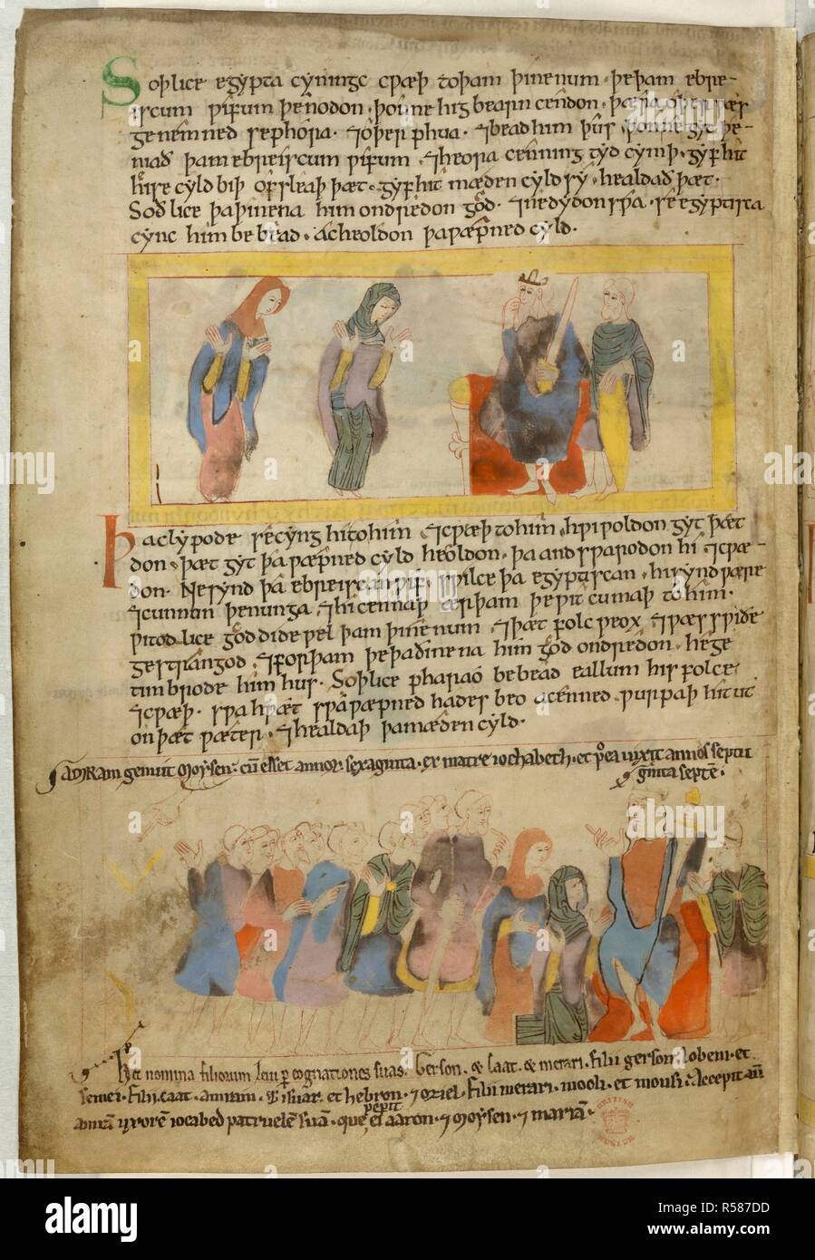 Pharaoh and the Hebrew Midwives. Old English Illustrated Hexateuch ...