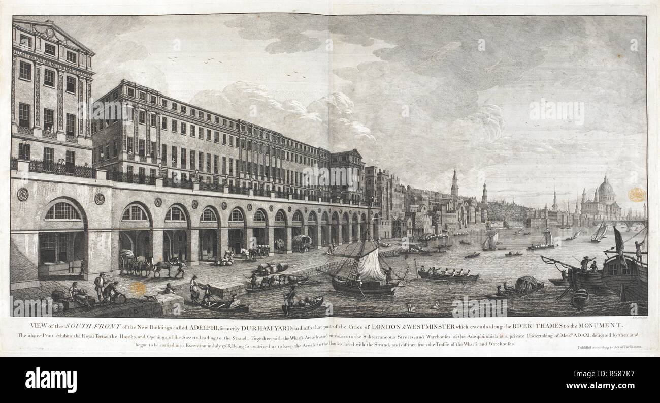 'View of the South Front of the New Buildings called Adelphi, formerly ...